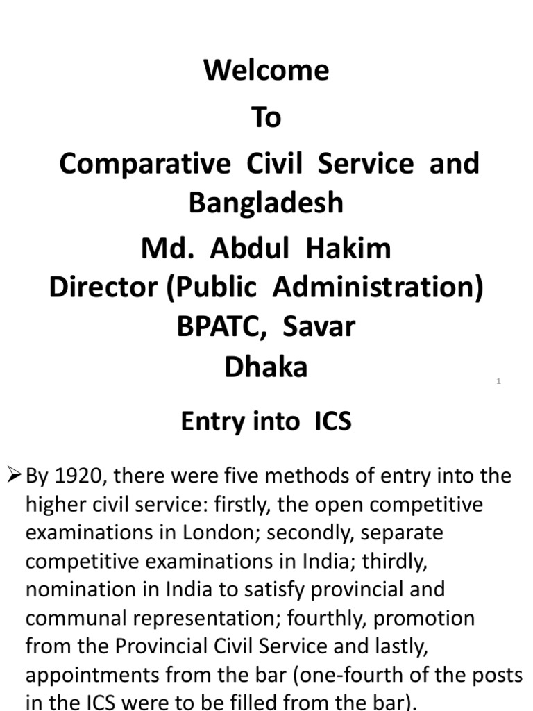 Comparative Civil Service and BangladeshComparative Civil Service and ...
