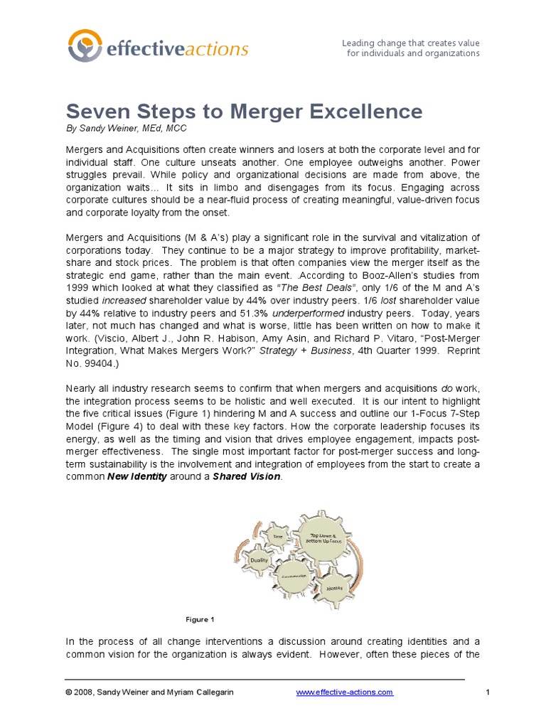 Seven Steps To Merger Excellence | PDF | Mergers And Acquisitions ...