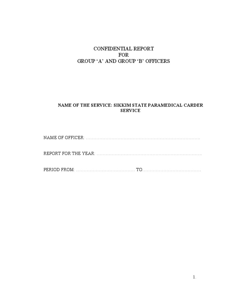 Confidential Report Fo0r Group 'a'& 'B' Officers | Ellipsis | Leadership