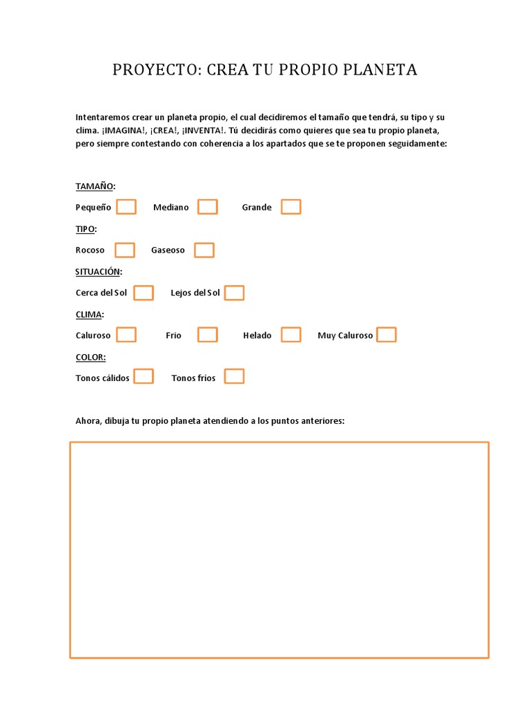 Crea Tu Planeta | PDF
