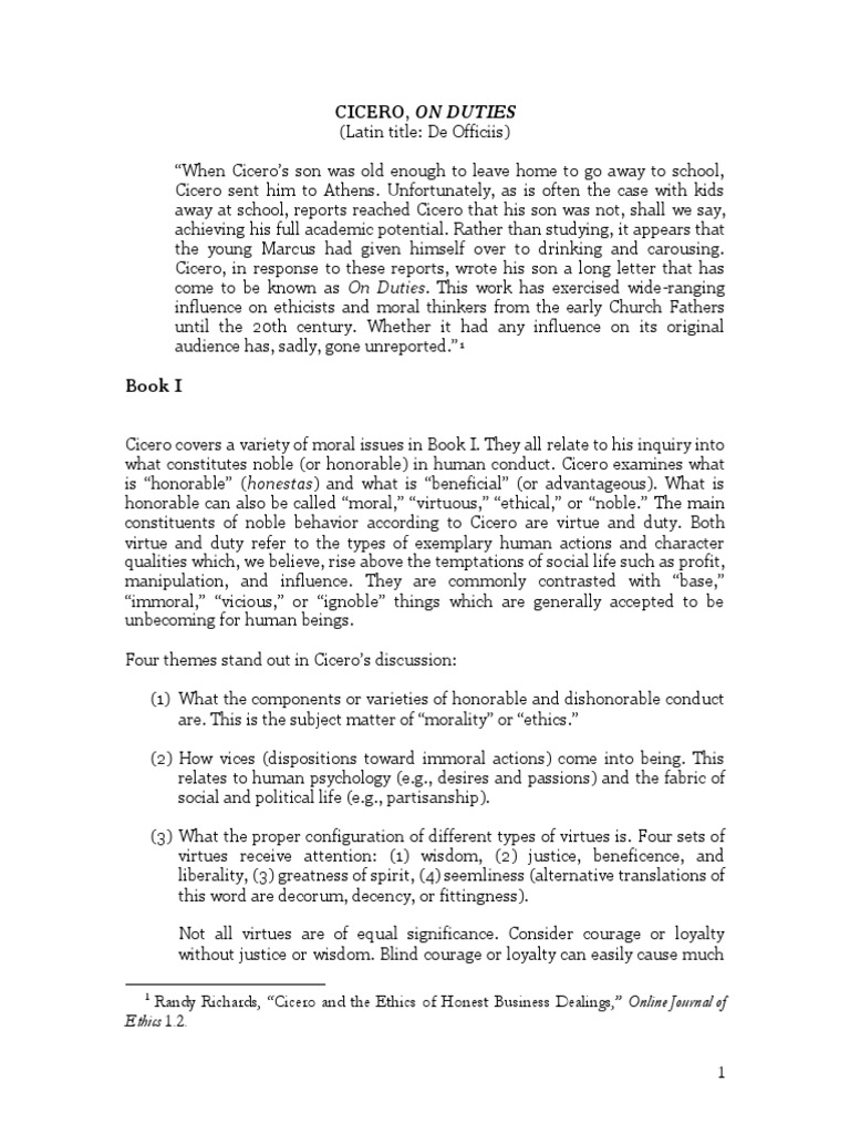 Cicero Notes | Courage | Morality