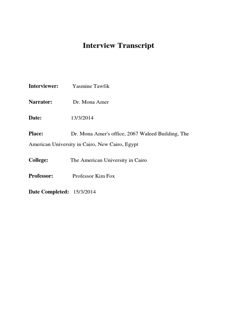 Updated Interview Transcript | PDF | Psychology | Social Psychology