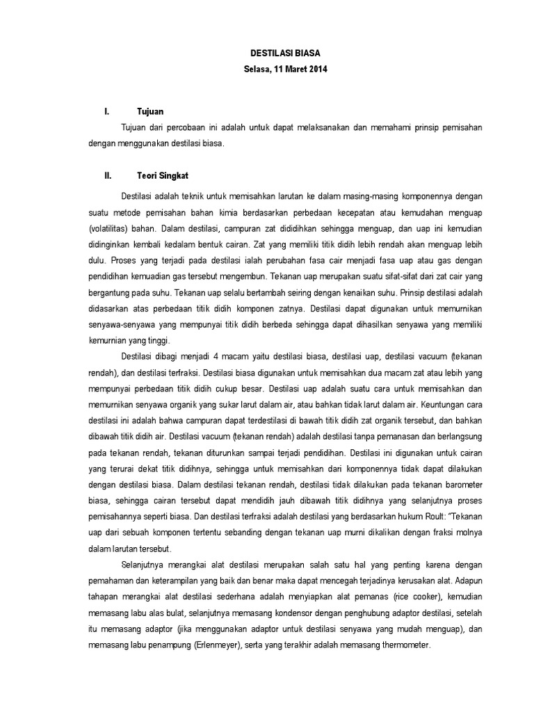 Panduan Destilasi Biasa Metanol | PDF