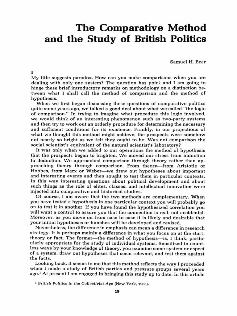 Comparative Method and British Politics | Download Free PDF | Computing ...
