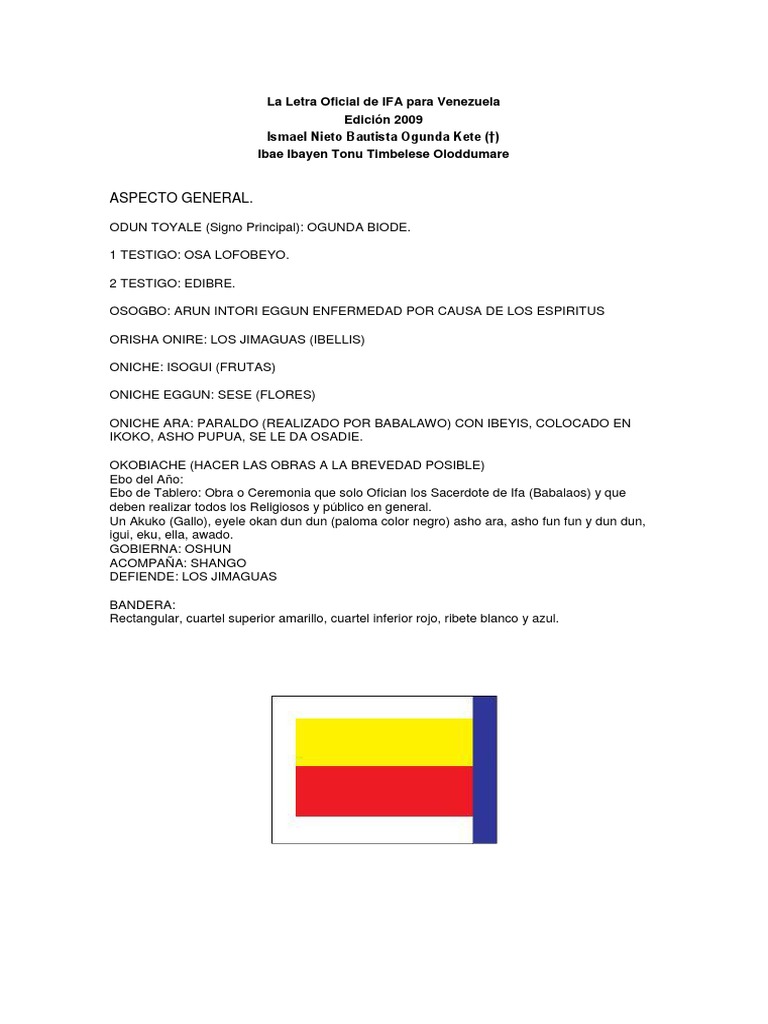 La Letra Oficial de IFA para Venezuela 2009 | PDF | Religión y creencia ...