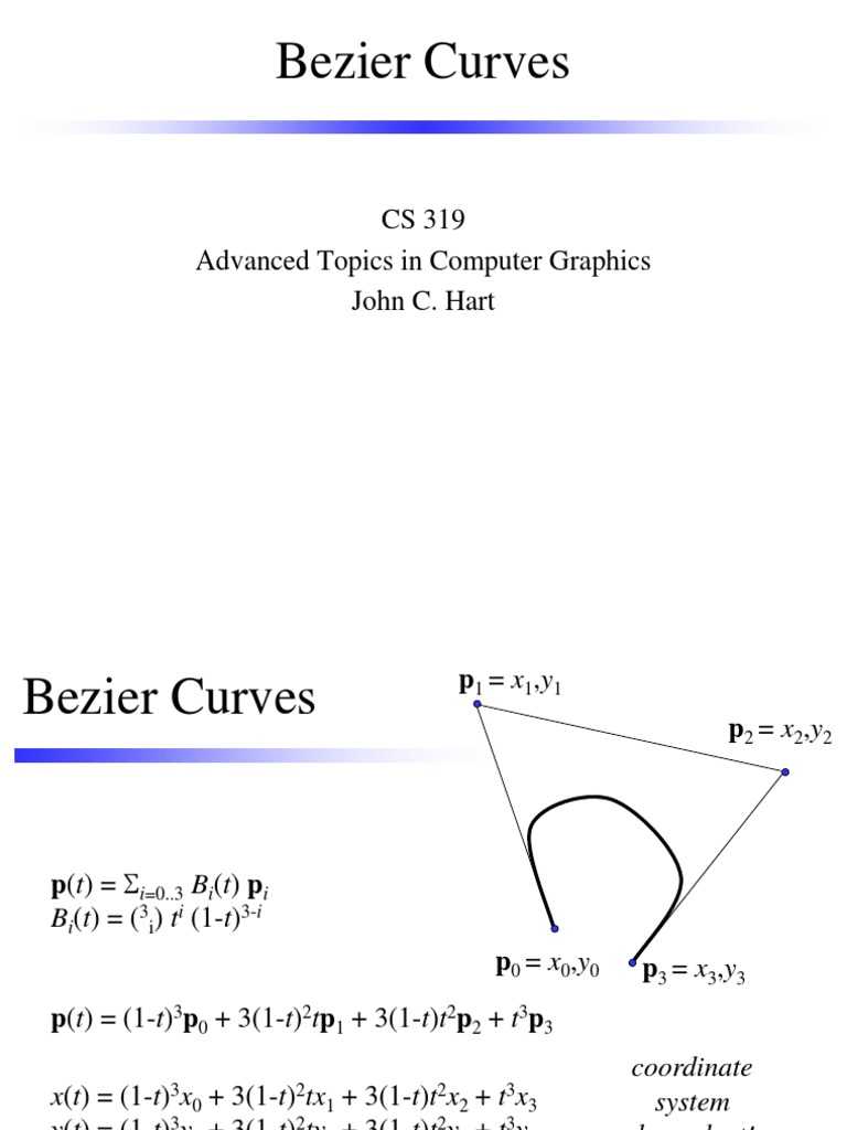 Bezier Curves: CS 319 Advanced Topics in Computer Graphics John C. Hart ...