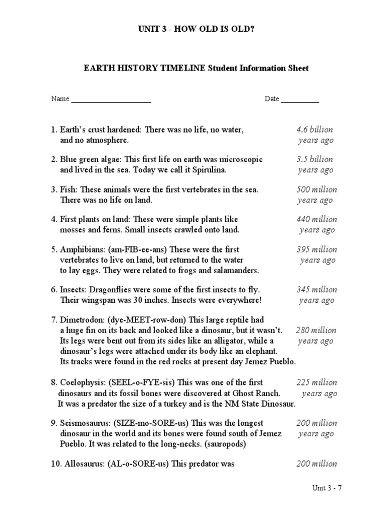 Unit 3 - How Old Is Old? | PDF | Science | Paleontology