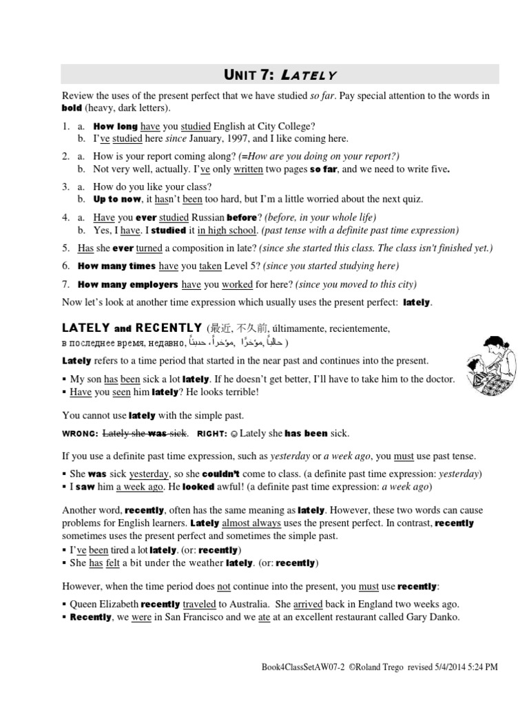 Lately Recently | PDF | Language Mechanics | Linguistics