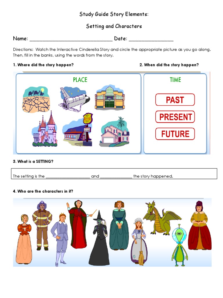 Study Guide Story Elements: Setting and Characters Name: - Date | PDF