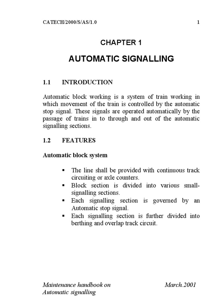 Notes On Automatic Signaling | Download Free PDF | Transport ...