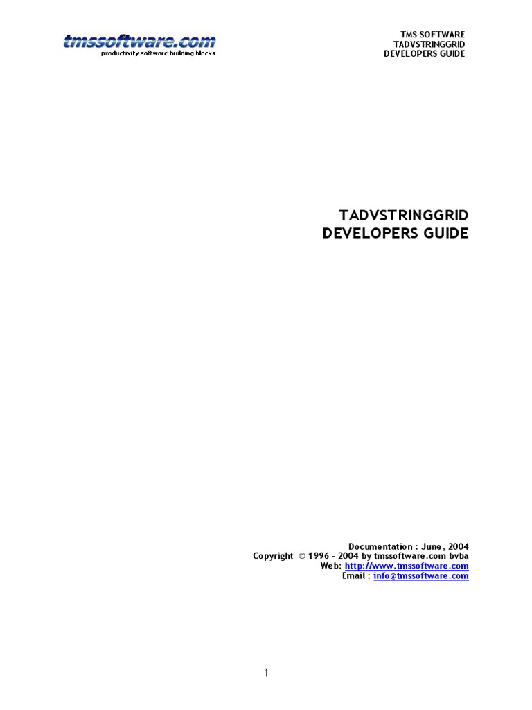 TAdvStringGrid Developers Guide | PDF | Tipe Data Boolean | Nilai Terpisah Koma