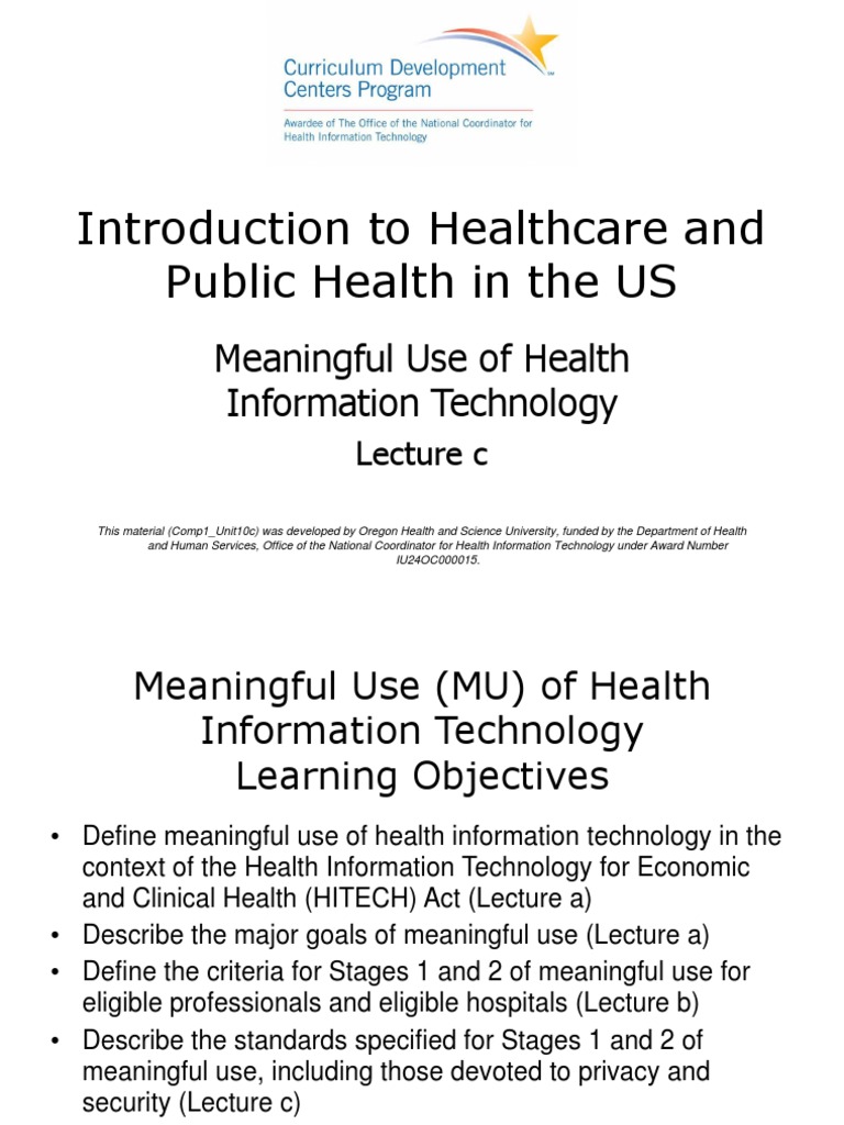 01-10C - Introduction To Healthcare and Public Health in The US - Unit ...