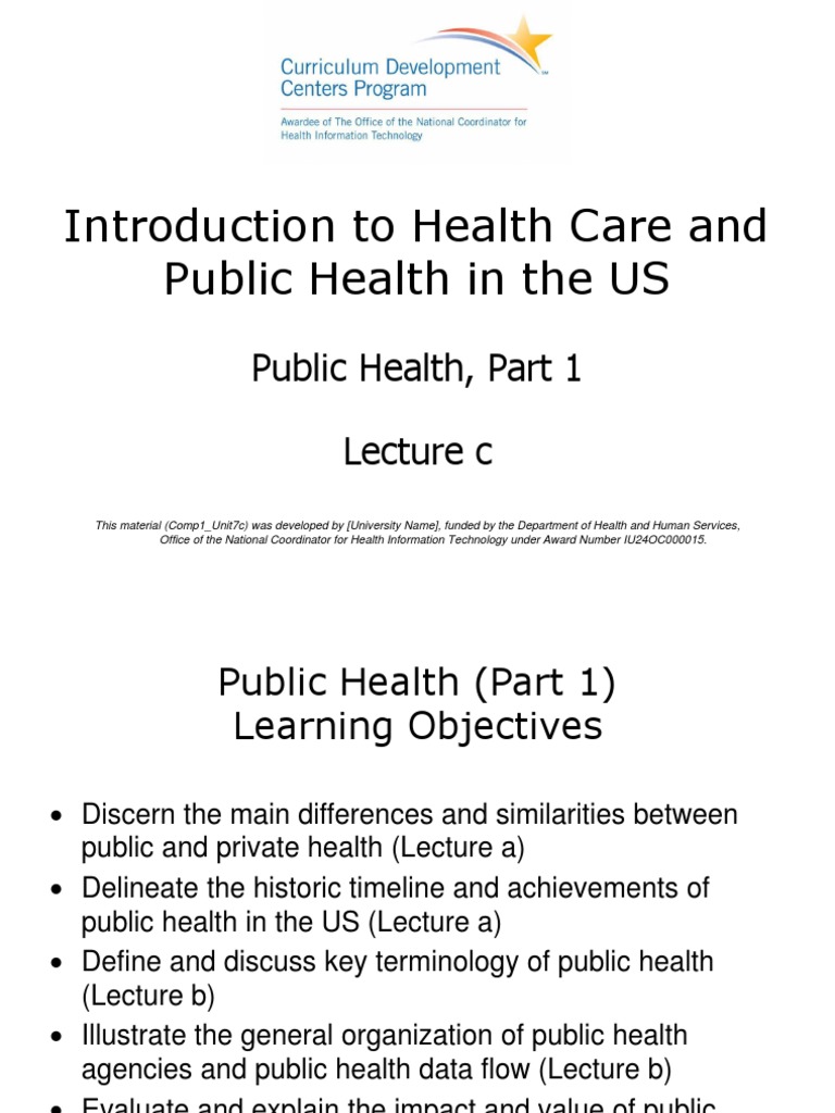 01-07C - Introduction To Healthcare and Public Health in The US - Unit ...