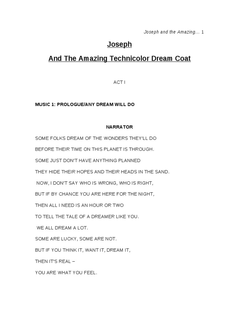 Joseph and The Amazing Technicolor Dreamcoat | PDF | Jacob | Brown