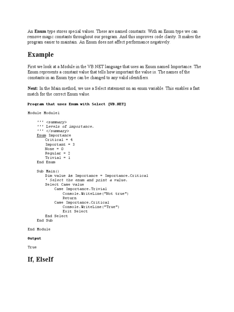VB.NET Enums for Developers | PDF | Data Type | Computer Data