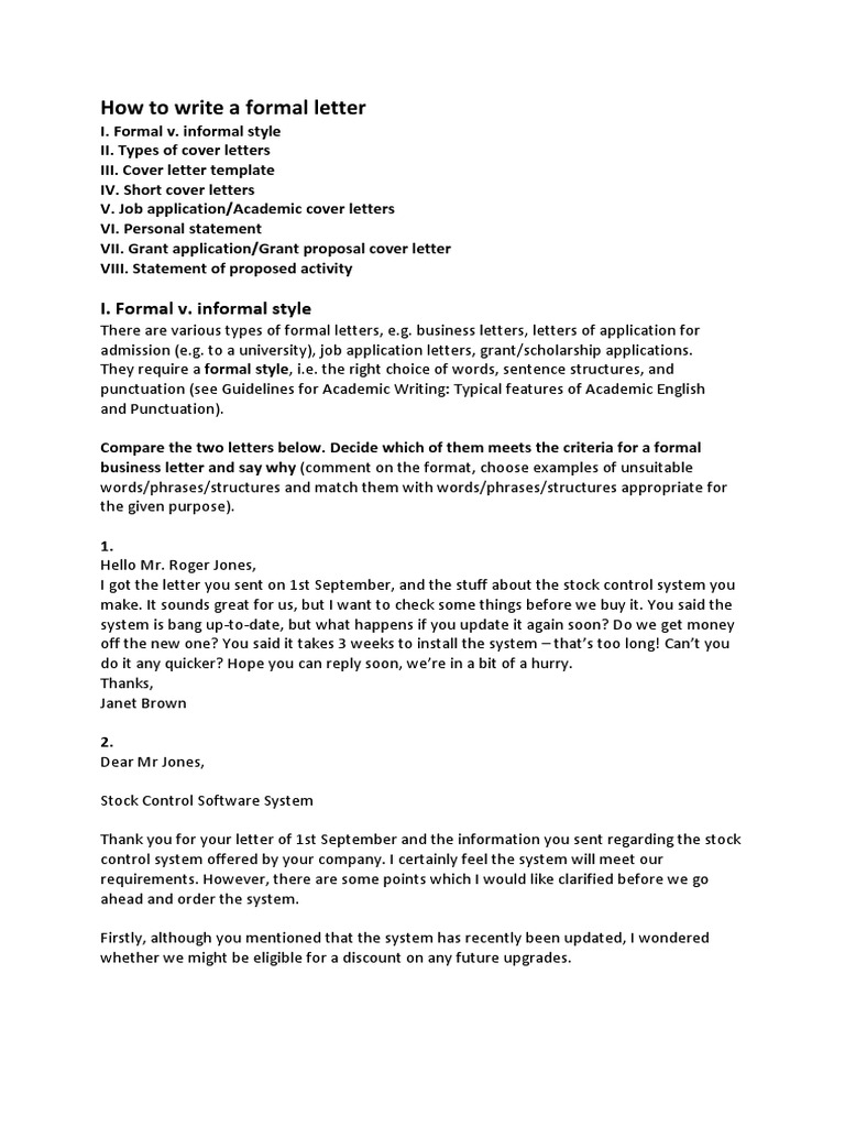 Writing Formal Letters Guide | PDF