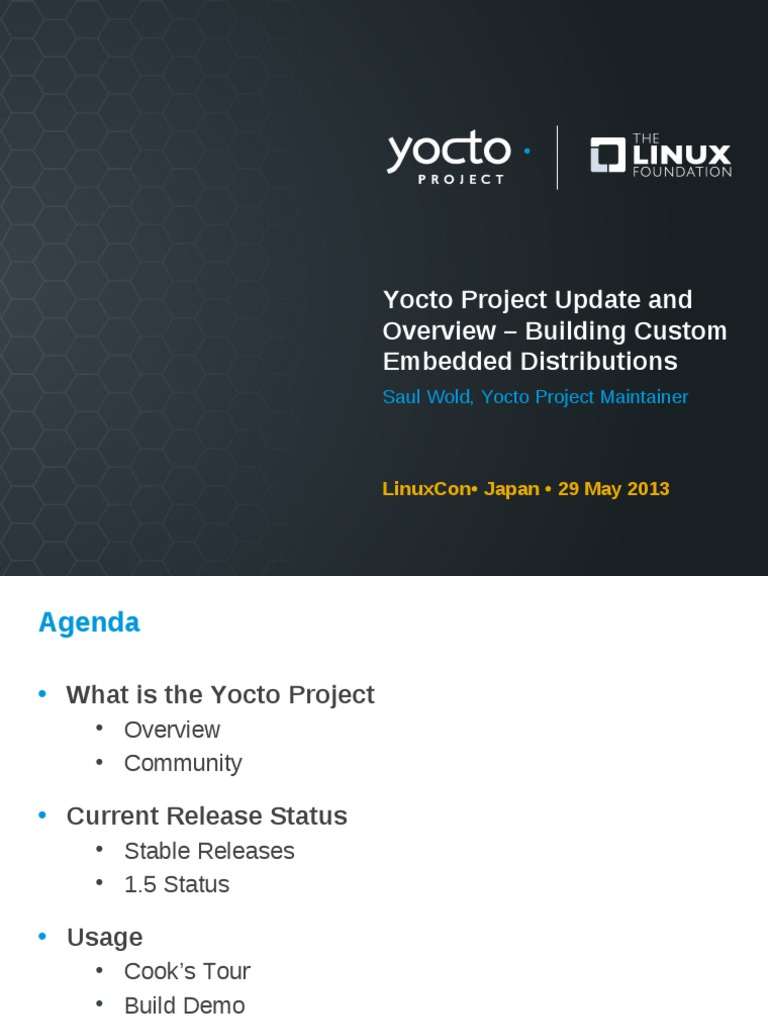 Yocto Project Update and Overview - Building Custom Embedded Distributions | PDF | Free Software ...