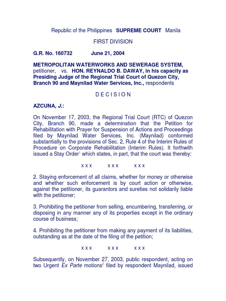 Mwss v. Maynilad | PDF | Letter Of Credit | Guarantee