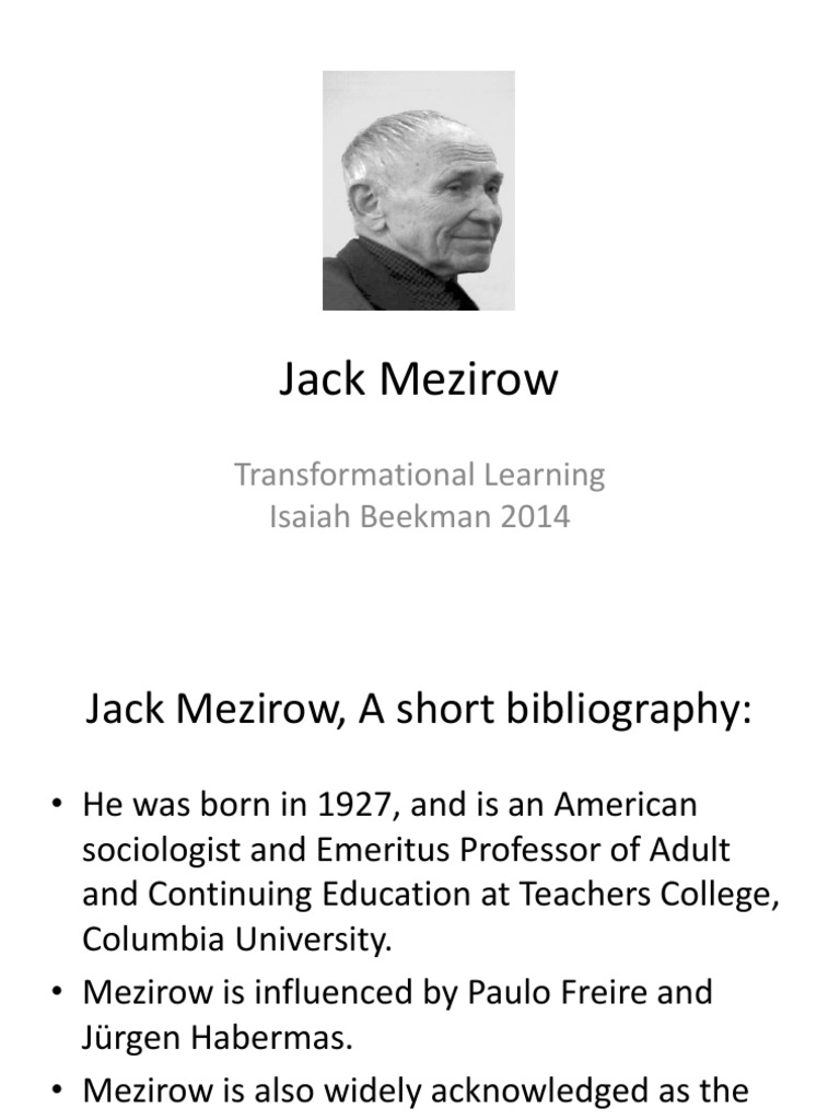 jack mezirow 2014 | Mental Processes | Academic Discipline Interactions