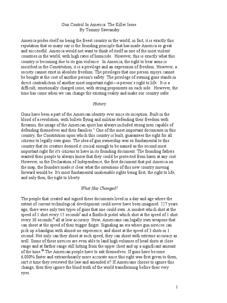 Gun Control Debate in America | PDF | Gun Politics In The United States ...
