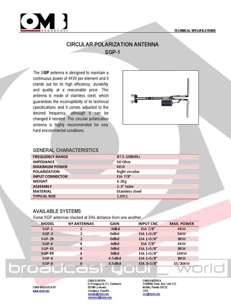 SGP-1 Ing | PDF | Antenna (Radio) | Telecommunications Engineering