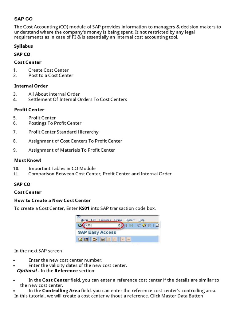 SAP Co | PDF | Cost Accounting | Profit (Accounting)