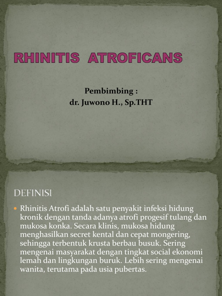 Rhinitis Atroficans | PDF