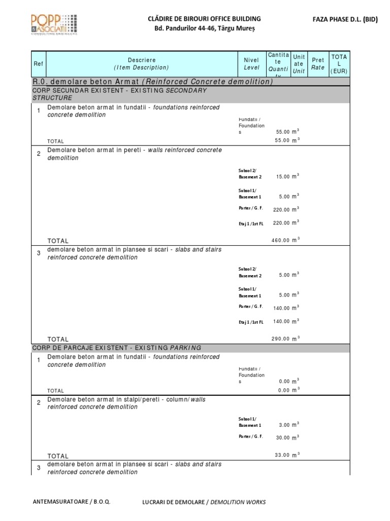Antemasuratoare | PDF | Deep Foundation | Concrete