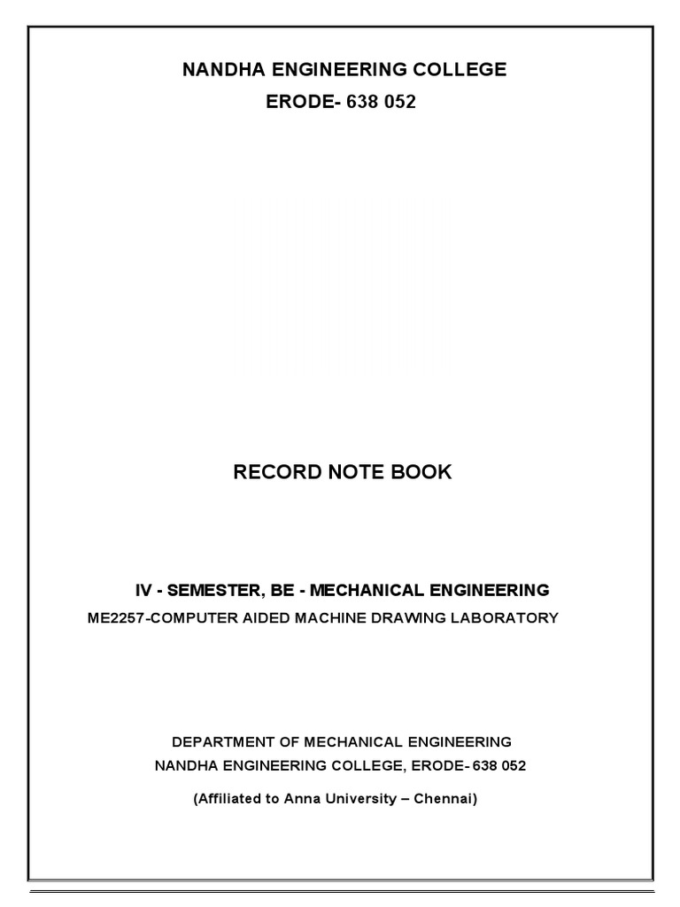 Computer Aided Machine Drawing Manual | PDF | Rivet | Screw