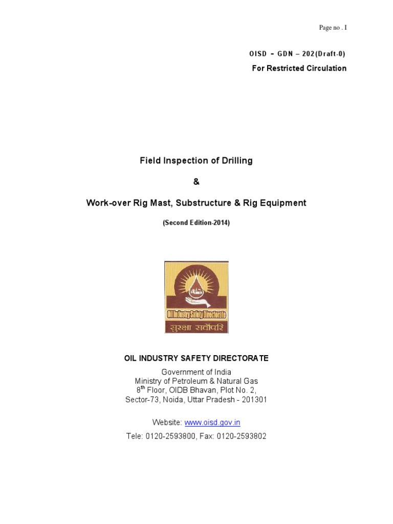 Guidelines for Inspecting Drilling and Workover Rig Equipment | PDF ...