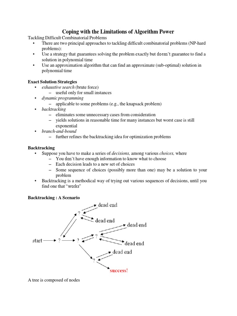Backtracking ADA | PDF | Time Complexity | Mathematical Optimization Backtracking ADA | PDF | Time Complexity | Mathematical Optimization