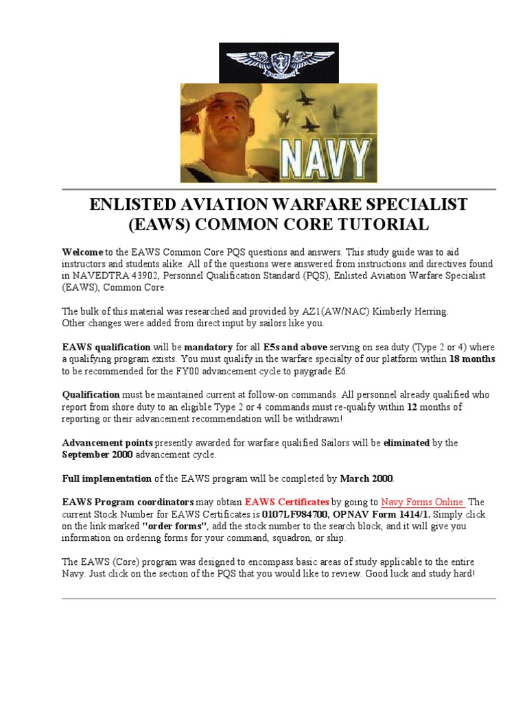 EAWS Aviation | PDF | United States Navy | Joint Chiefs Of Staff