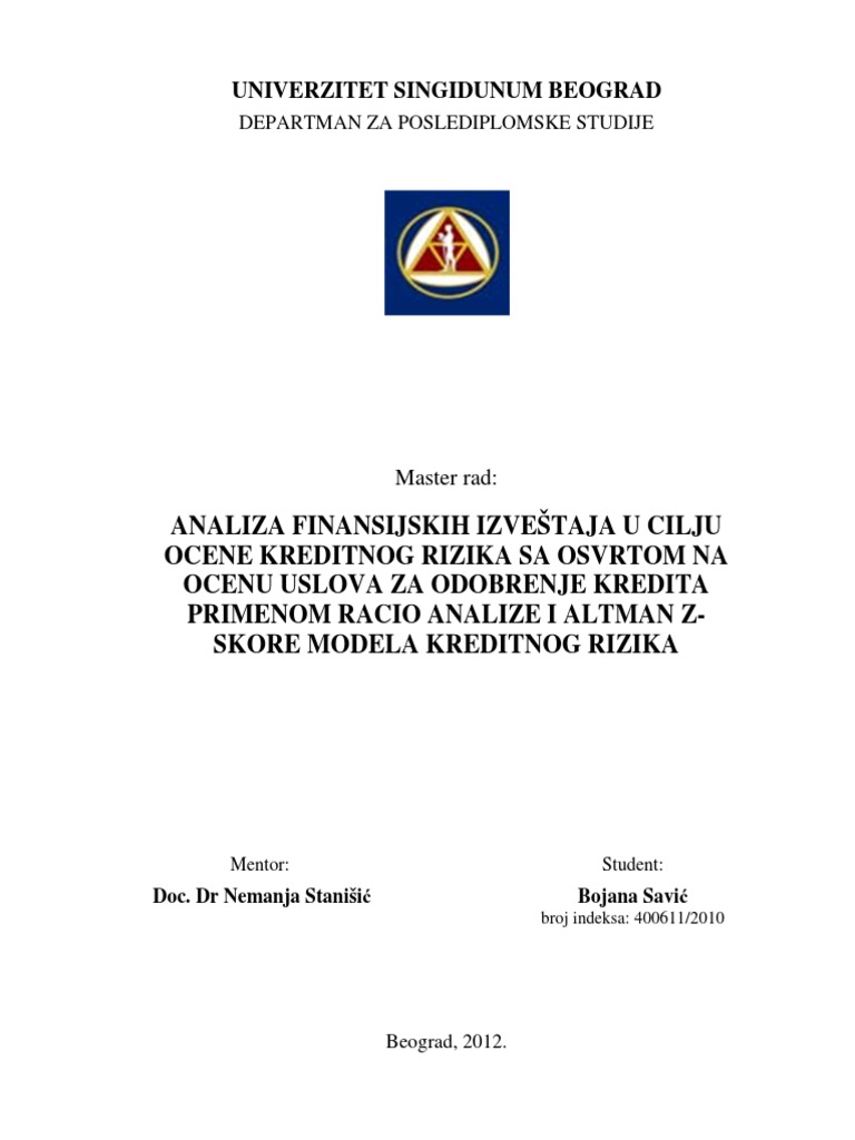 Analiza Finansijskih Izvestaja | PDF