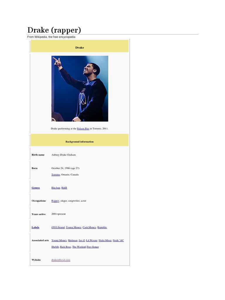 Drake | PDF | Drake (Musician) | Hip Hop
