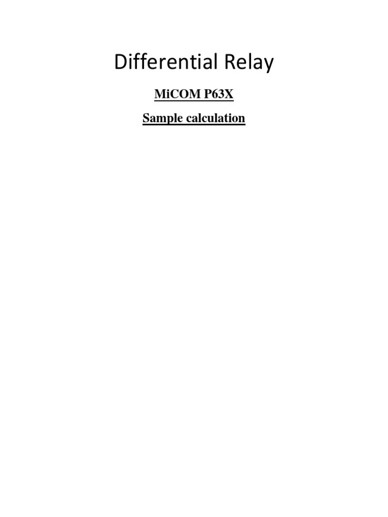 Differential Relay MiCOM P632 | PDF | Transformer | Power Electronics