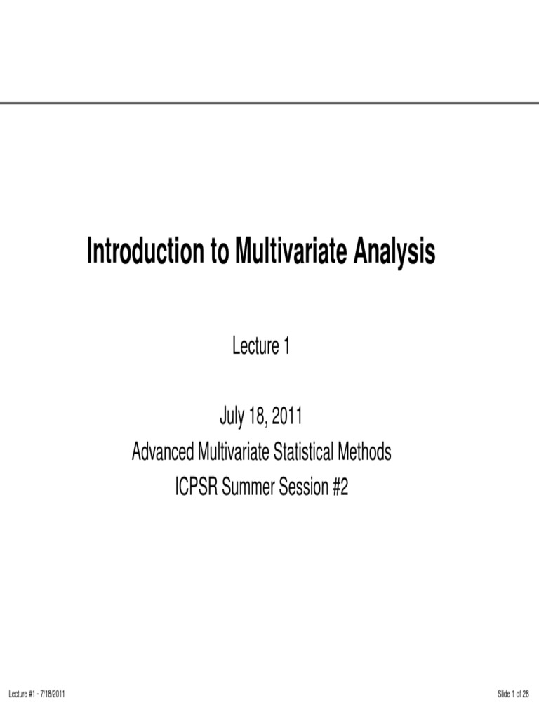 Multivariate Analysis Intro | Download Free PDF | Correlation And ...