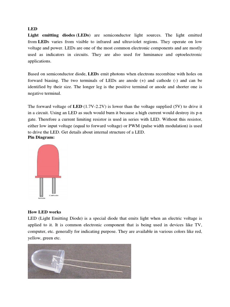 Led Light Emitting Diodes (Leds) Are Semiconductor Light Sources. The ...