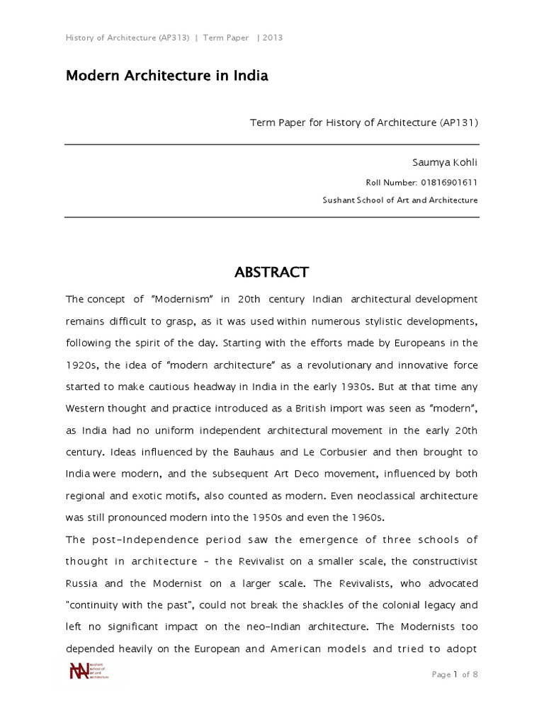 Modern Architecture in India | PDF | Architectural Design | Architecture