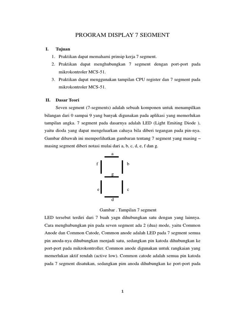 Program Display 7 Segment Pada Mikroprosesor Dan Embedde System | PDF ...