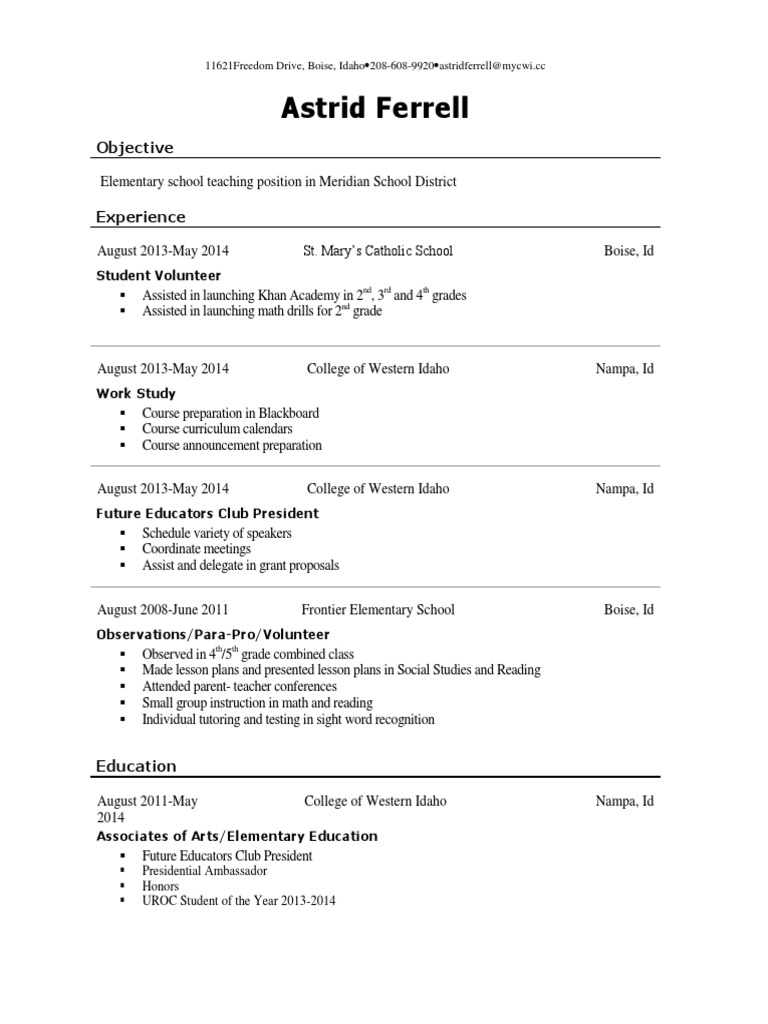 Educ Resume | PDF | Language Arts & Discipline | Wellness