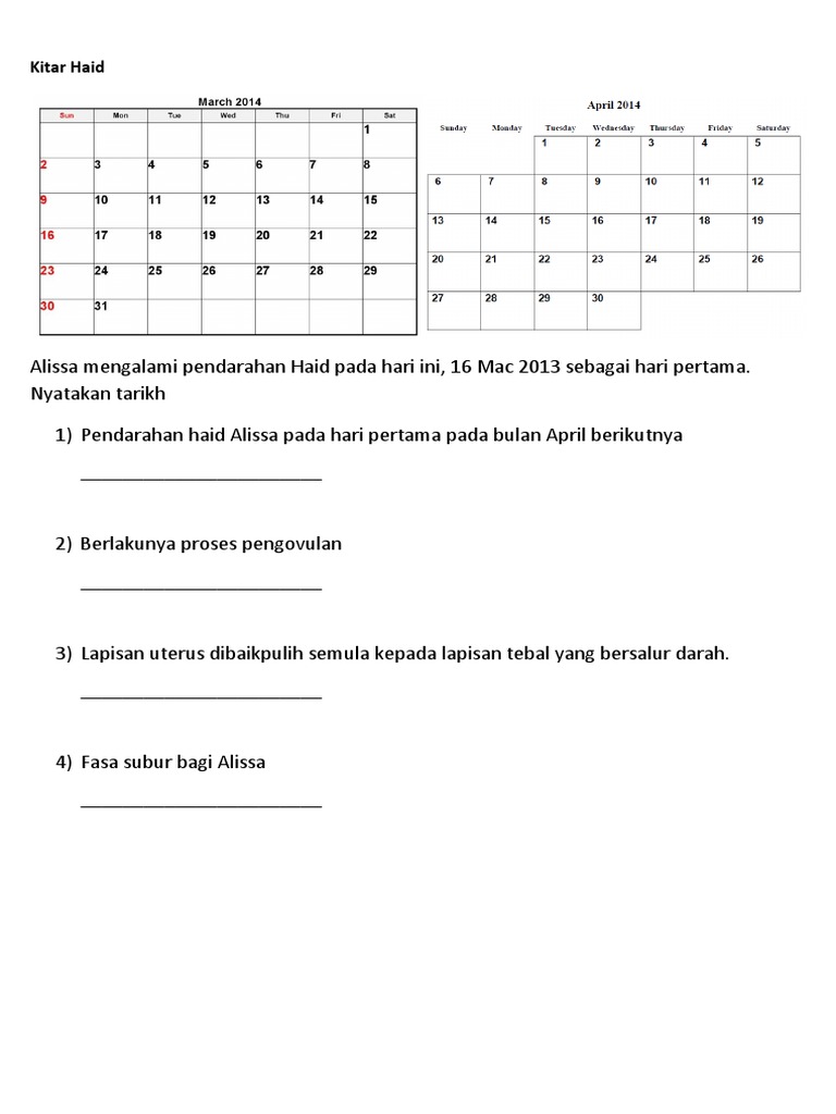 Latihan Kitar Haid | PDF