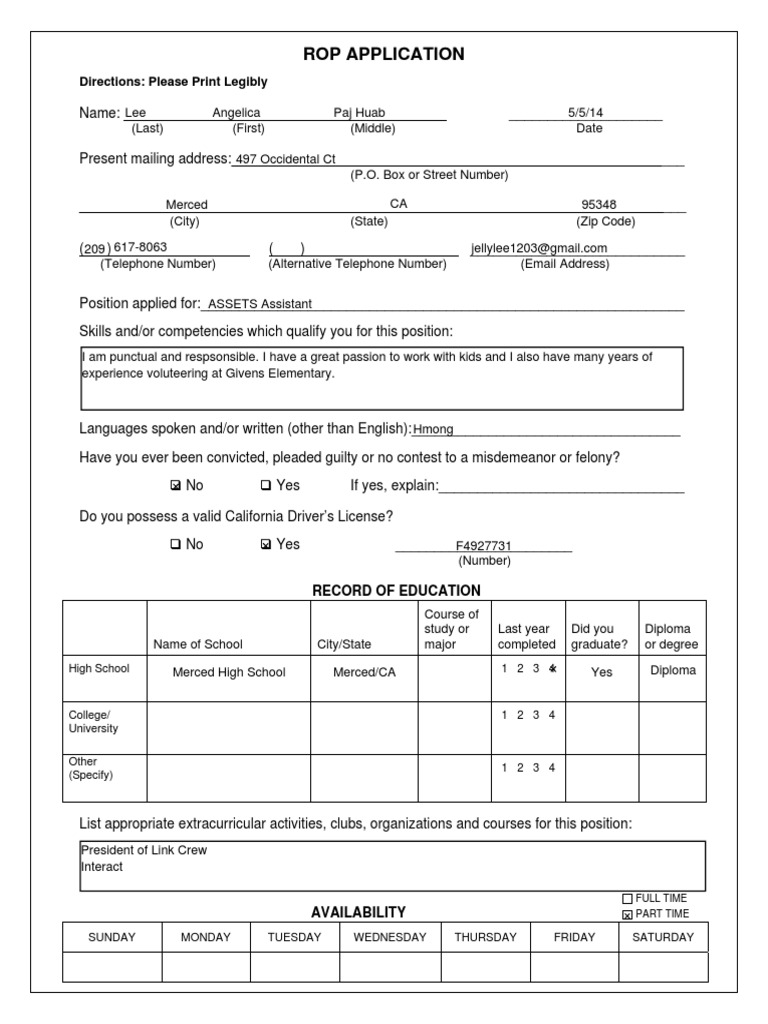 Job Application | PDF