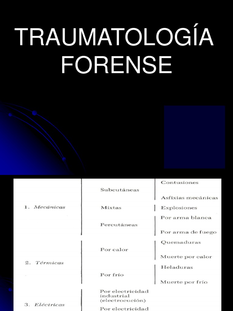 TRAUMATOLOGIA FORENSE | Sangre | Lesión