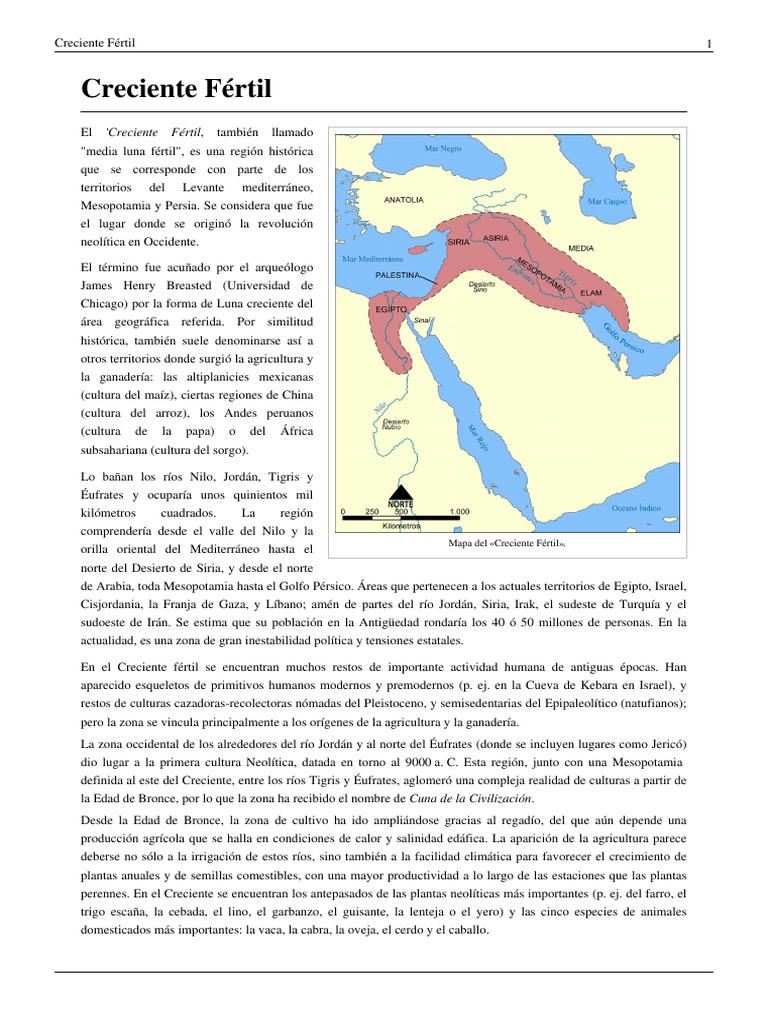 Mapa del Creciente Fértil | PDF | Comida y bebida | Agricultura