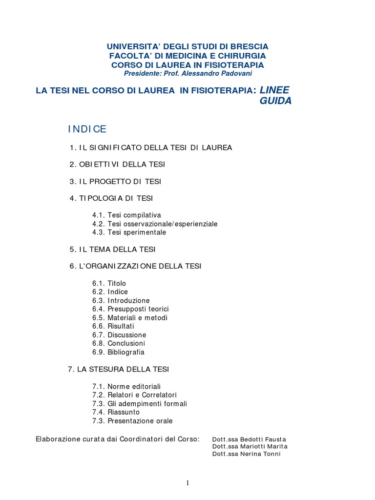 Linee Guida Per Tesi | PDF