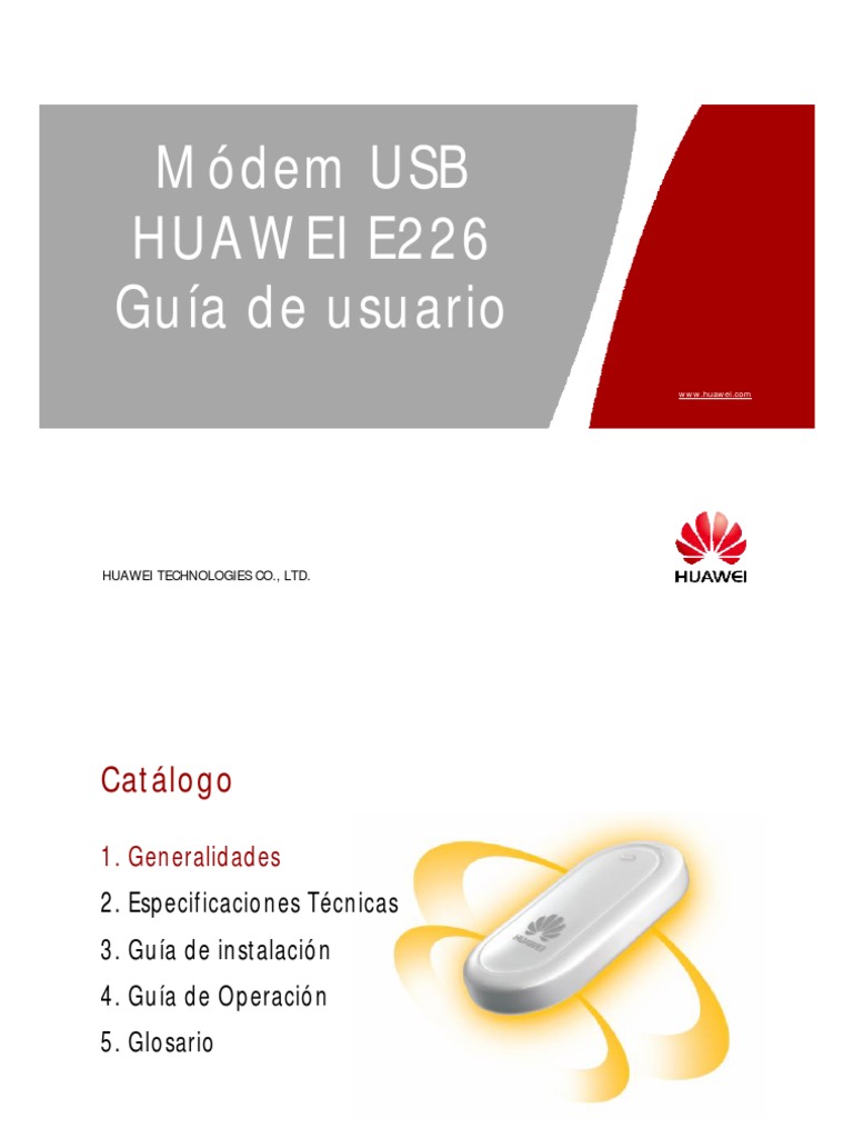 HUAWEI E226 Guia de Usuario | PDF | paquete general de Radio sevicio | Gsm