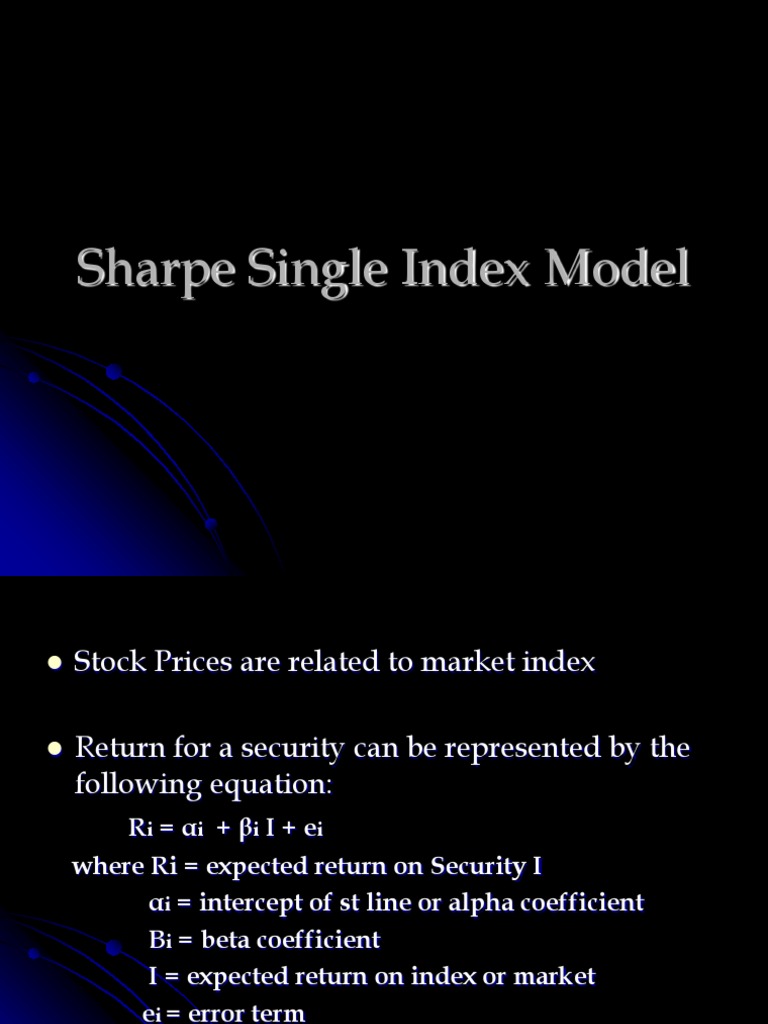 Sharpe Single Index Model | PDF | Teaching Methods & Materials