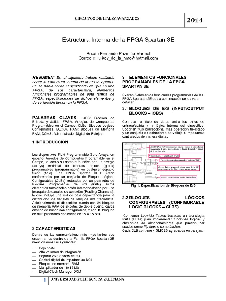 Estructura Interna de FPGA Spartan 3E | PDF | Arreglos de compuertas ...