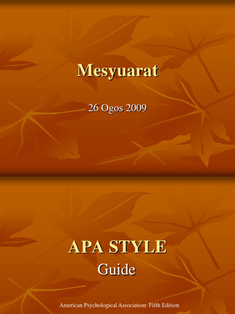 Apa Style | PDF | American Psychological Association | Citation