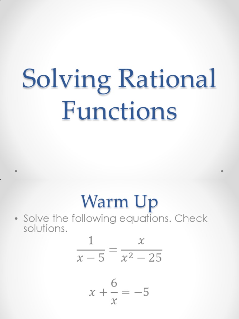 Jeopardy Game on Rational Functions | PDF | Asymptote | Elementary ...